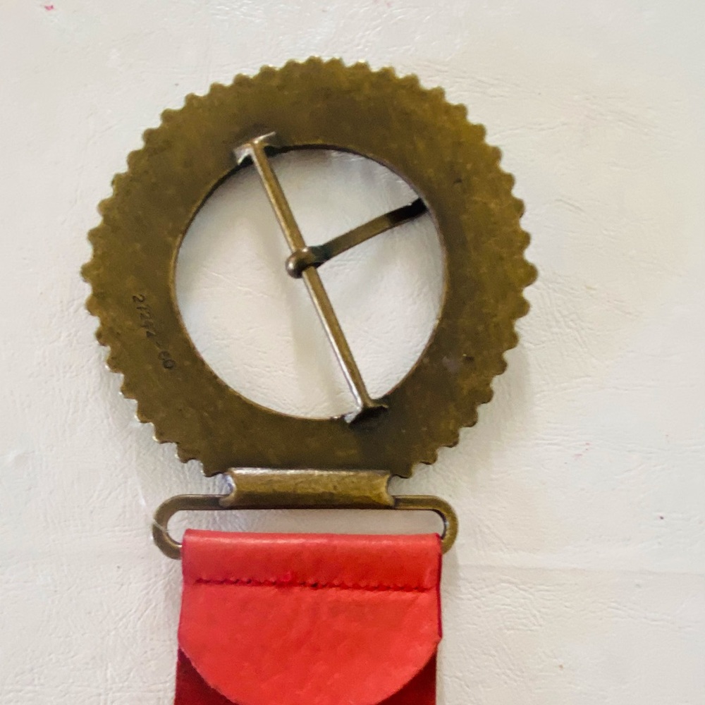 Vintage Fabio Corti Italy Wide Leather Belt 32-38” - Gem